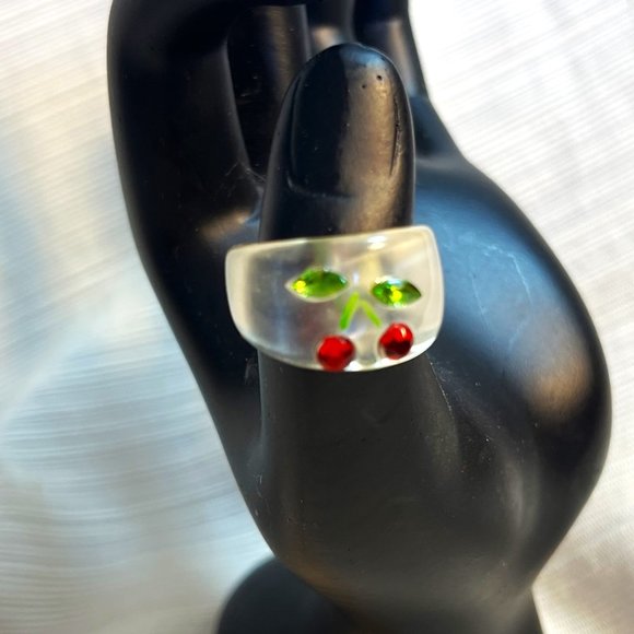 Vintage | Jewelry | Vintage Lucite Cherry Ring | Poshmark